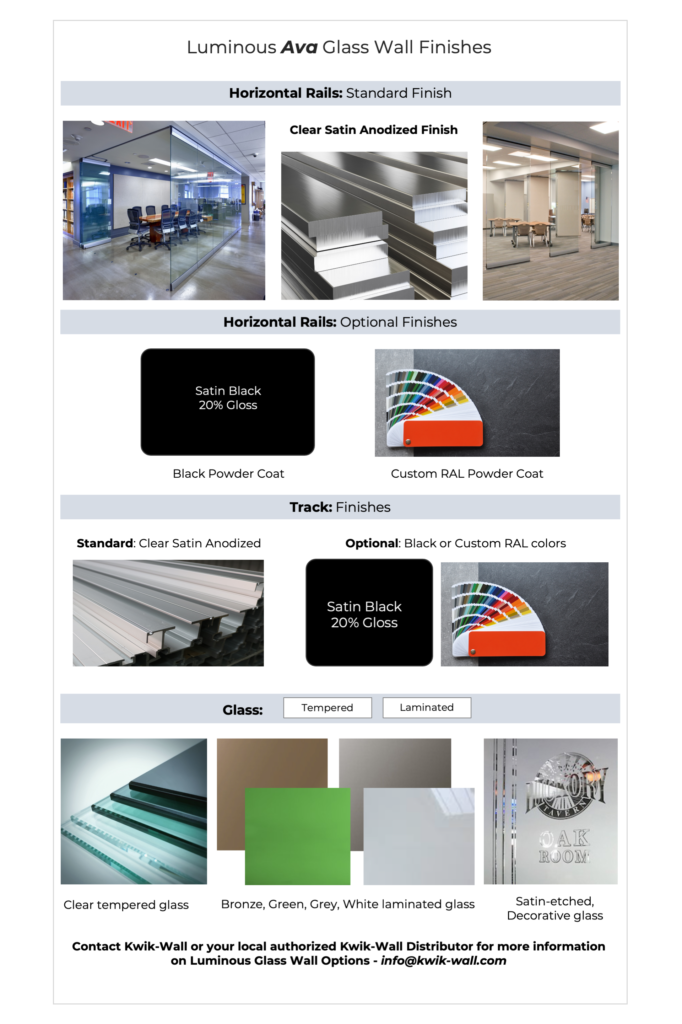 Glass Wall Systems Finishes - kwik-wall.com